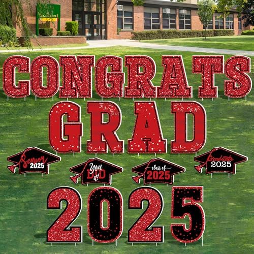 Amazon.com : Memorywuu 12 Pcs 2025 Happy New Year Yard Signs Gold Black ...