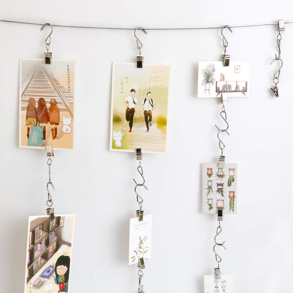Amazon.com: Photo Display Clips Hanger Set with 48 Hooks, Wall Hanging ...