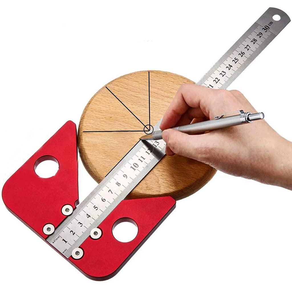 2-in-1 Center Finder Ruler, 45° Liner & Circle Center Scribe Marker ...