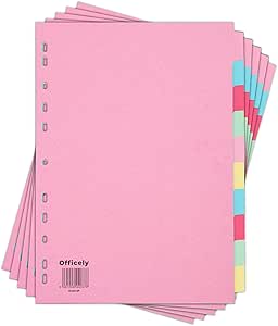Officely 10-Part Assorted File Subject Dividers (Pack of 5) : Amazon.co ...