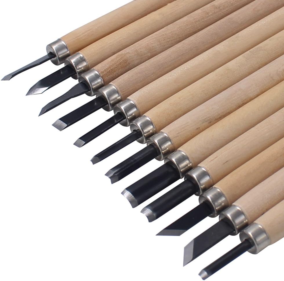 Amazon.com: HAZOULEN Wood Carving Knife Set, 12 Pcs Carving Tools for ...