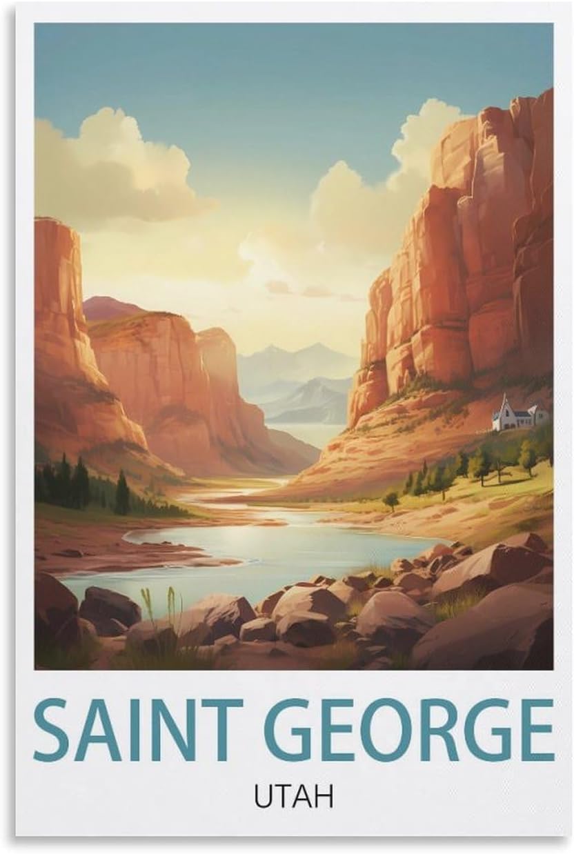 NPRZM Métal Tin Sign Affiches de Saint George, Utah Metal Tin Sign Wall ...