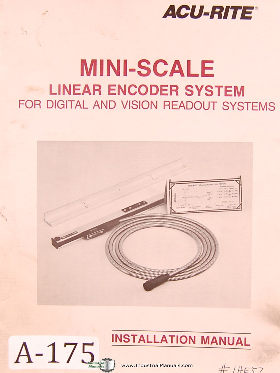Acu-Rite Mini Scale Linear Encoder System Installation Manual: Acu-Rite ...