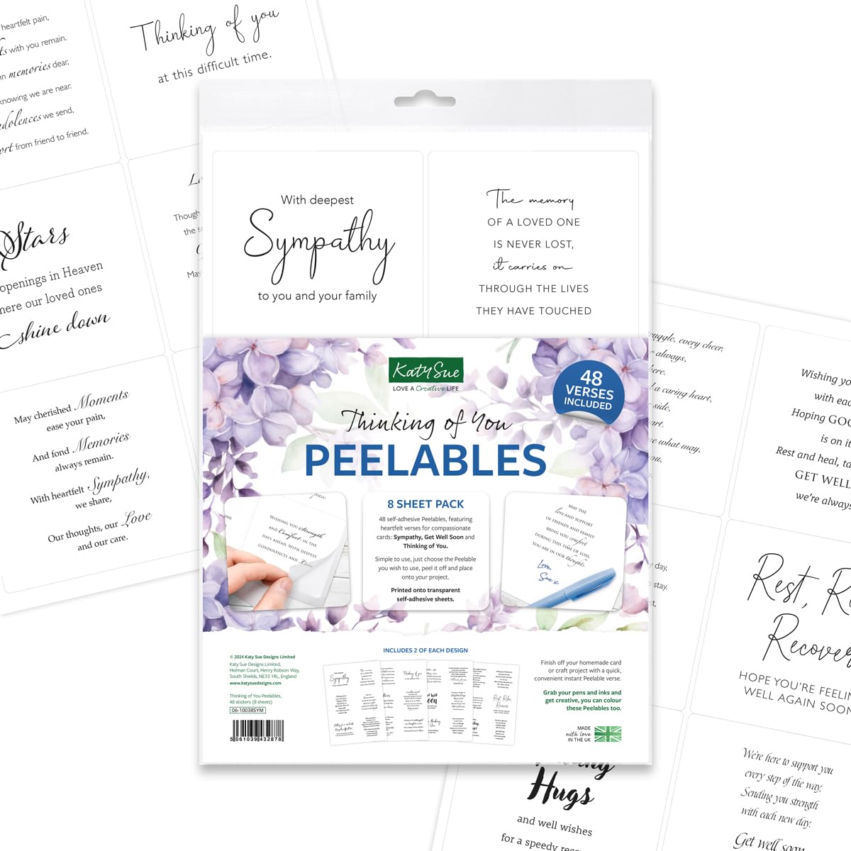 Amazon.com: Katy Sue Designs Thinking of You Peelables Stickers for ...