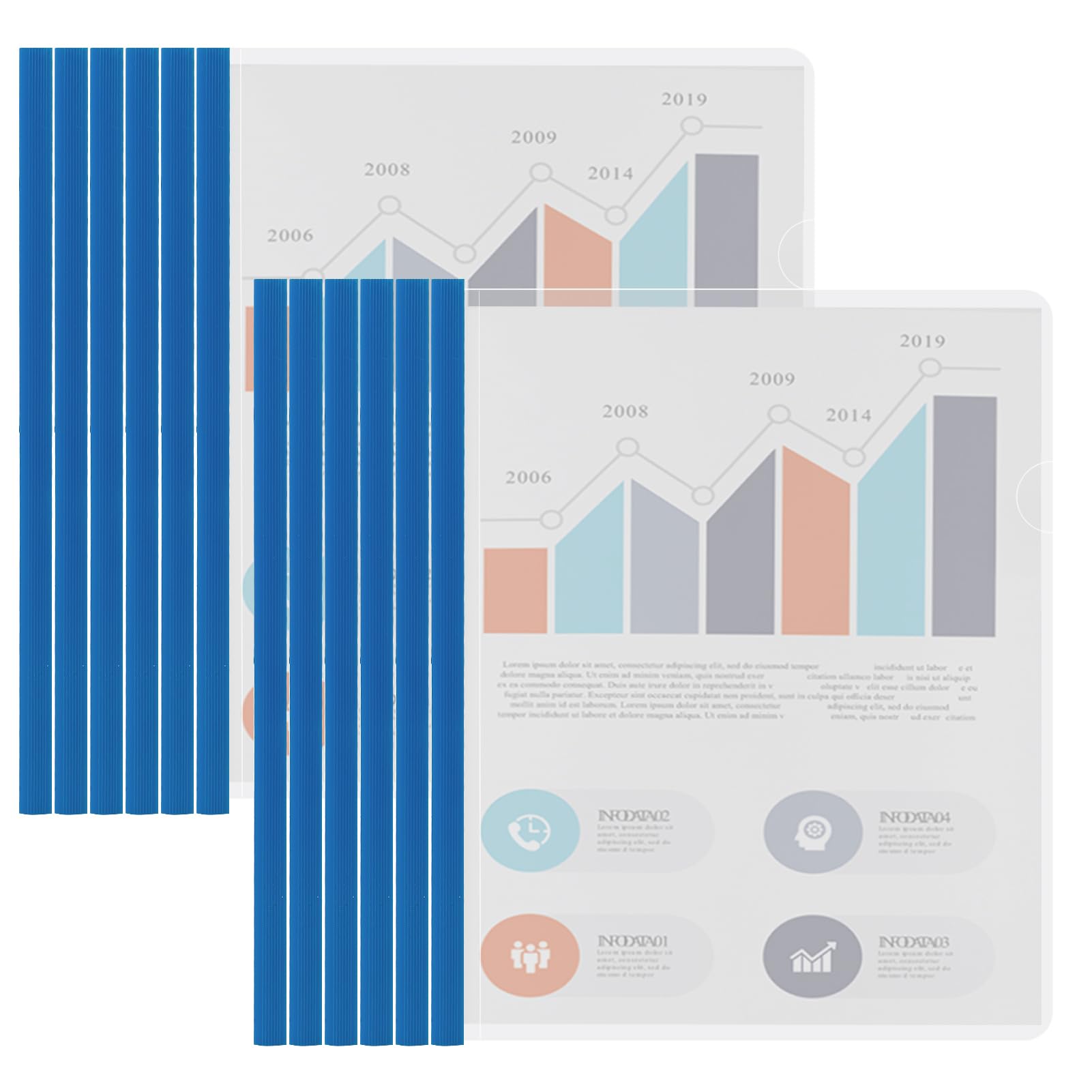 Amazon.com : Binditek 12 Pack Clear Report Covers with Blue Sliding ...