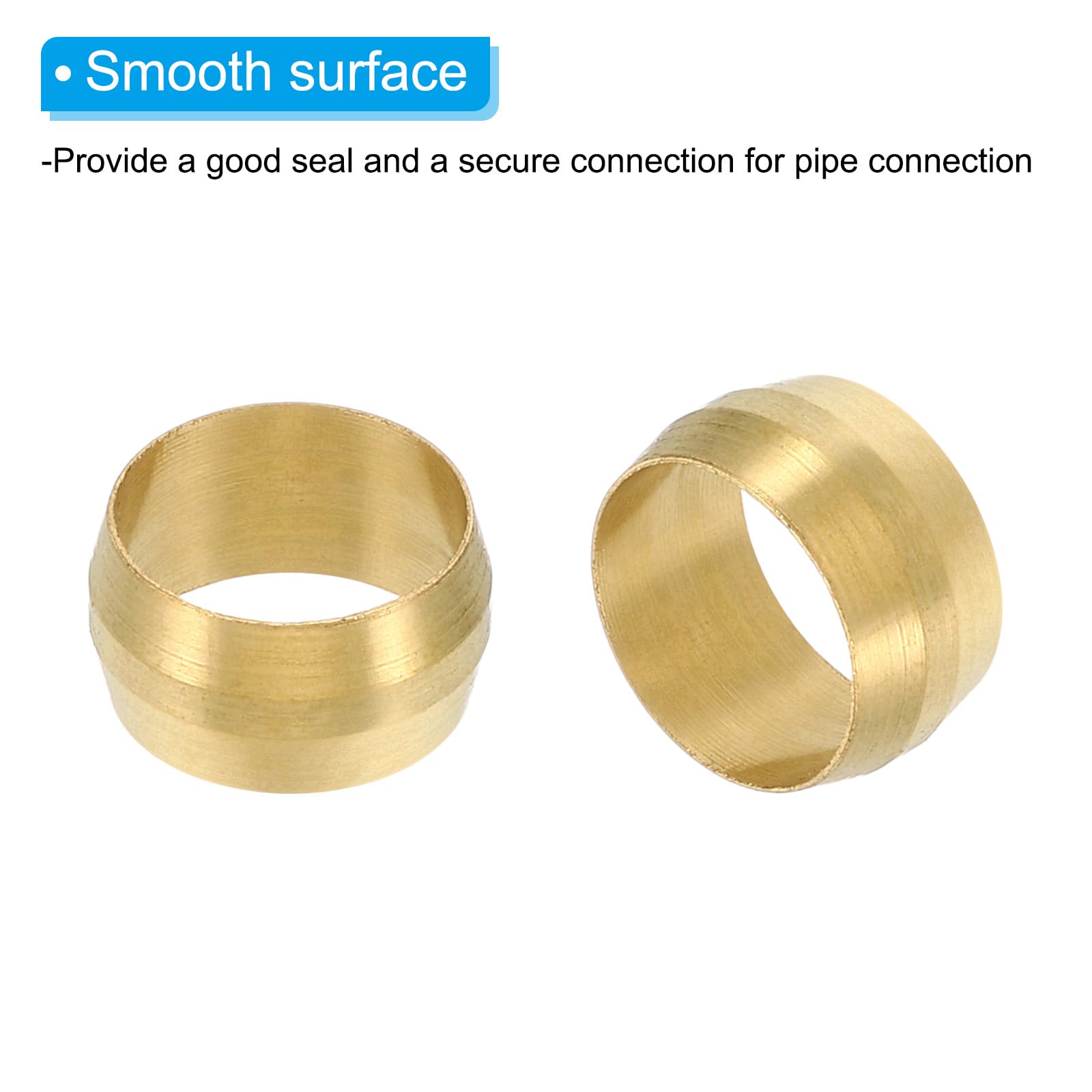 Snapklik.com : Brass Compression Sleeves Ferrules For 10mm OD Tube, 70 ...