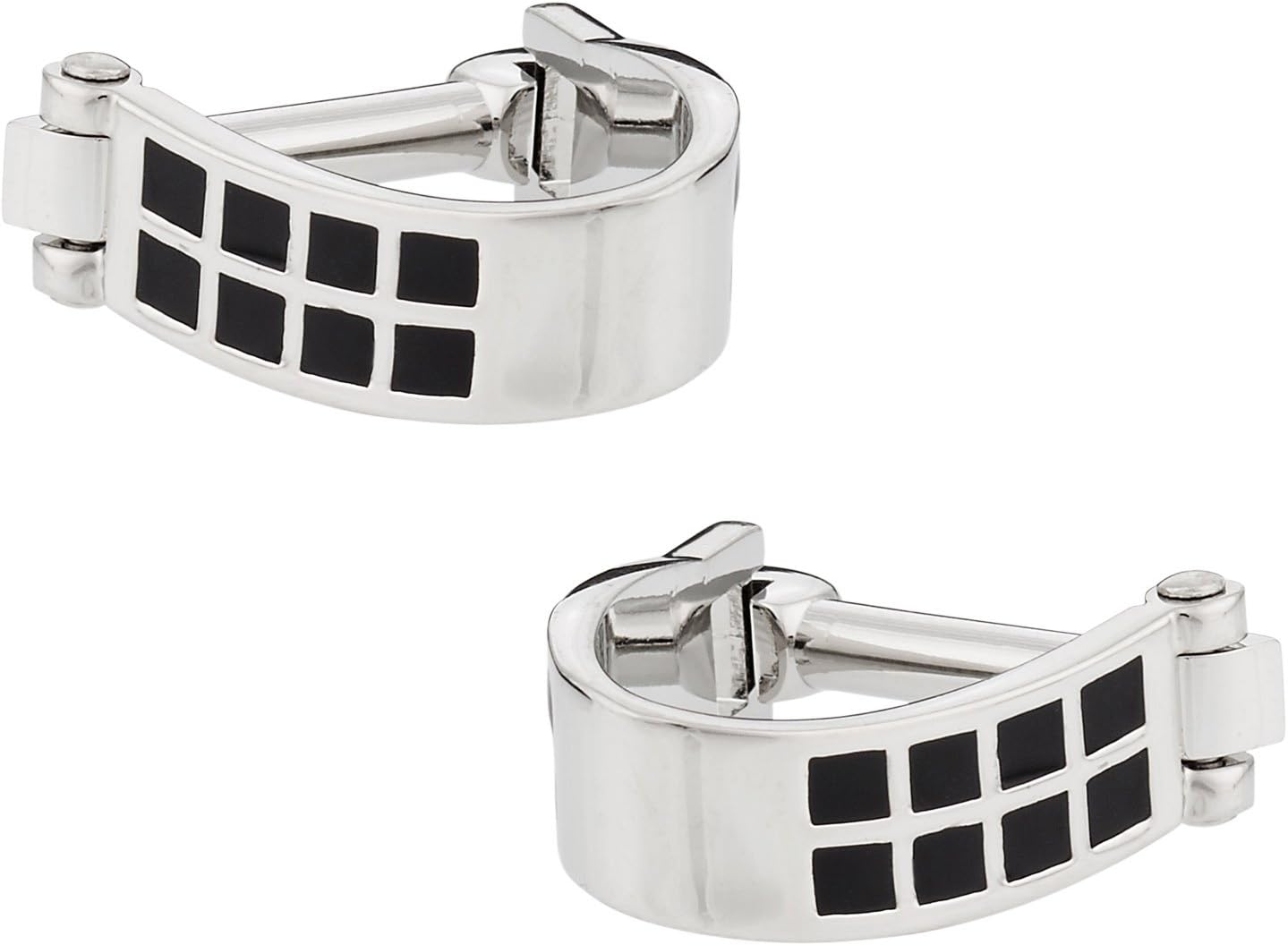 Amazon.com: Cuff-Daddy Wrap Around Cufflinks - Silver Black with ...