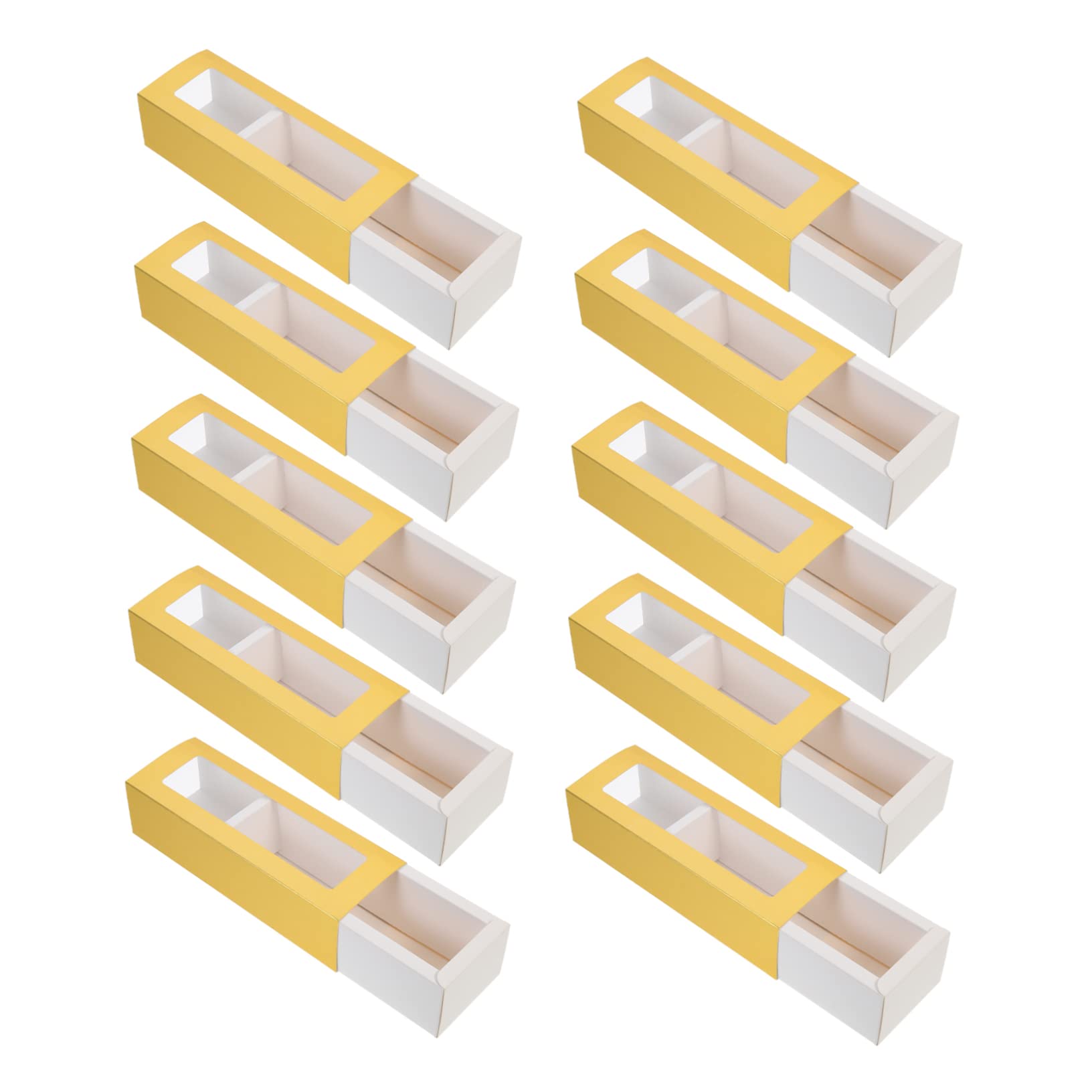 Amazon | Cabilock 10個入り 箱 マカロンボックス ホワイトチョコレート ベーカリーボックス クッキーコンテナ デザートディスプレイボックス カップケーキギフトコンテナ ...