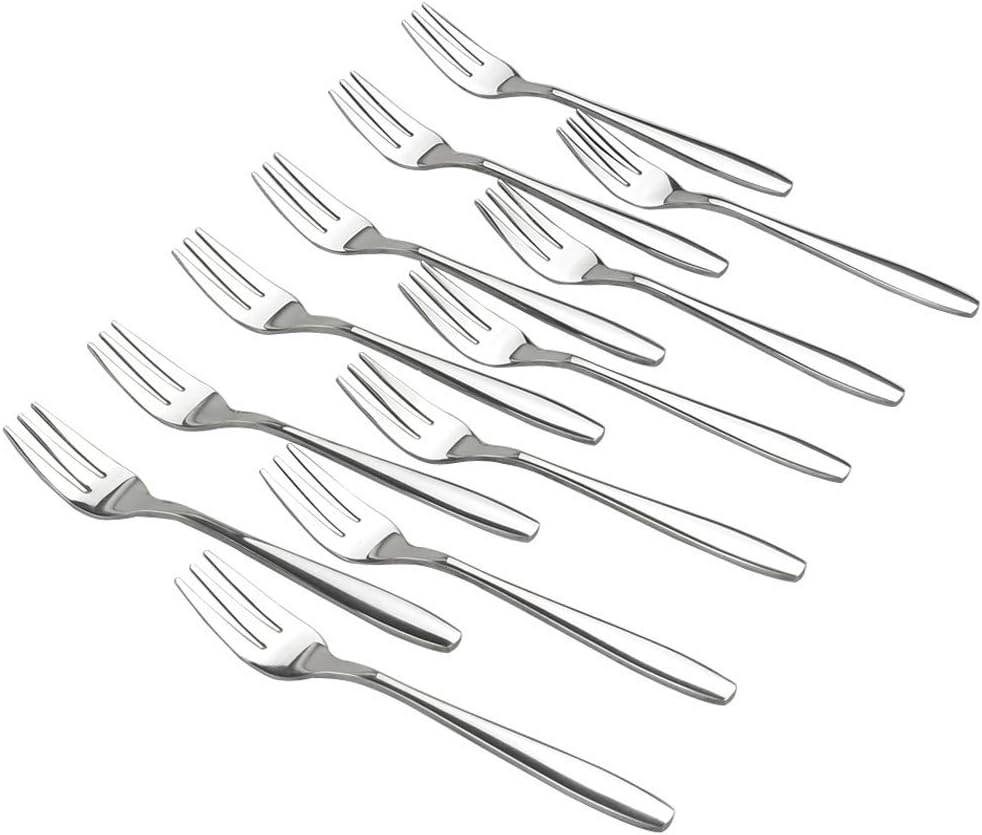 Gitany 12 Pieces Small Dessert Forks Cake Forks Set, Stainless Steel ...