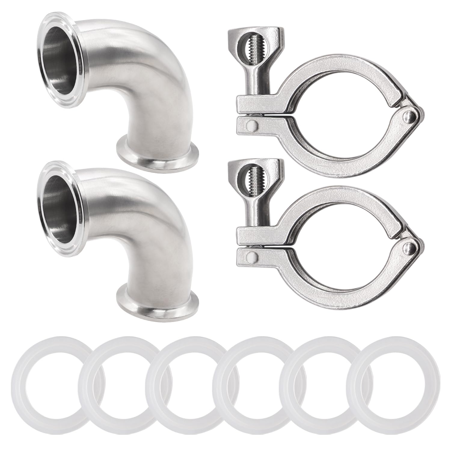 Aienxn 1.5" 304 Stainless Steel Tri-clamp Fittings: Amazon.com ...