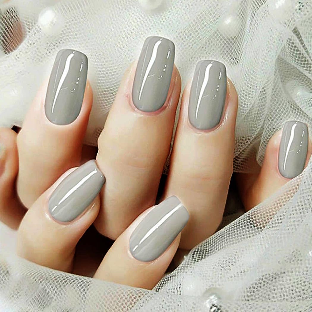 Amazon.com: Jeweky Square Fake Nails Medium Glossy Press on Nails Full ...