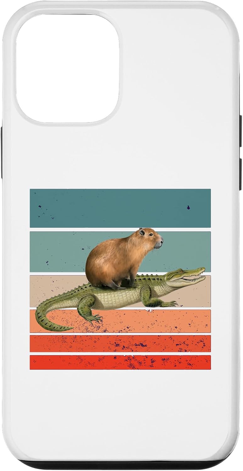 Amazon.com: iPhone 12 mini Capybara crocodile animal friendship ...