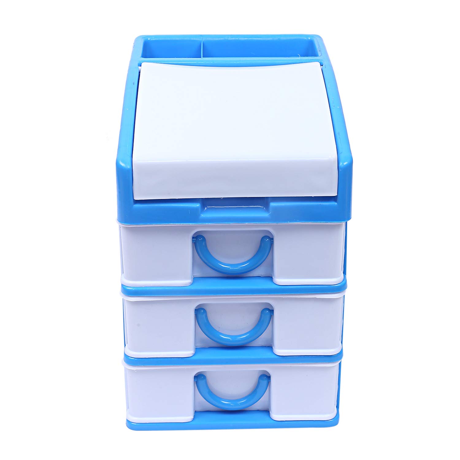 Kuber Industries Plastic Four Layer Drawer Storage Cabinet Box (Blue ...