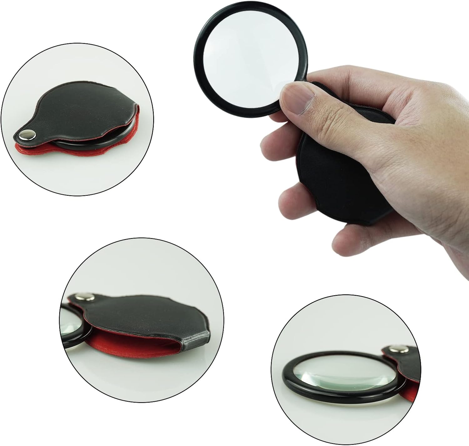 SZXMDKH 2 Pack Folding Pocket Magnifying Glass Mini Pocket Magnifier ...