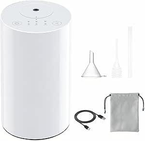 Taefuhnn Waterless Essential Oil Diffuser, Small USB Rechargeable Cordless Aromatherapy ...
