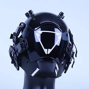 Amazon.com: Punk Mask Cosplay for Men,Gothic Black with Stickers ...