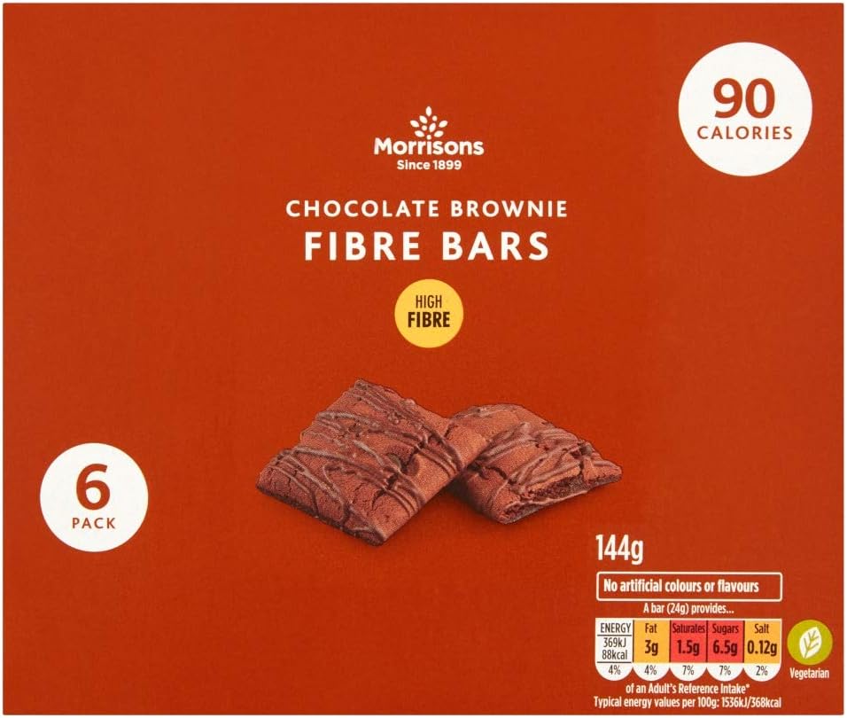 Morrisons 6 Chocolate Brownie Fibre Bars, 144g : Amazon.co.uk: Grocery
