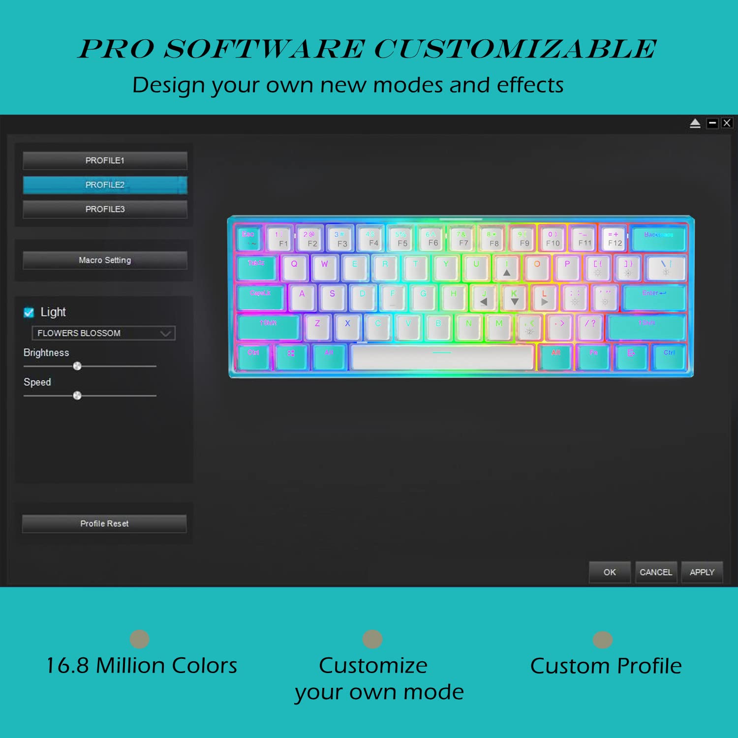 60% Percent Keyboard - Womier WK61 Mechanical Keyboard, Hot-Swappable ...