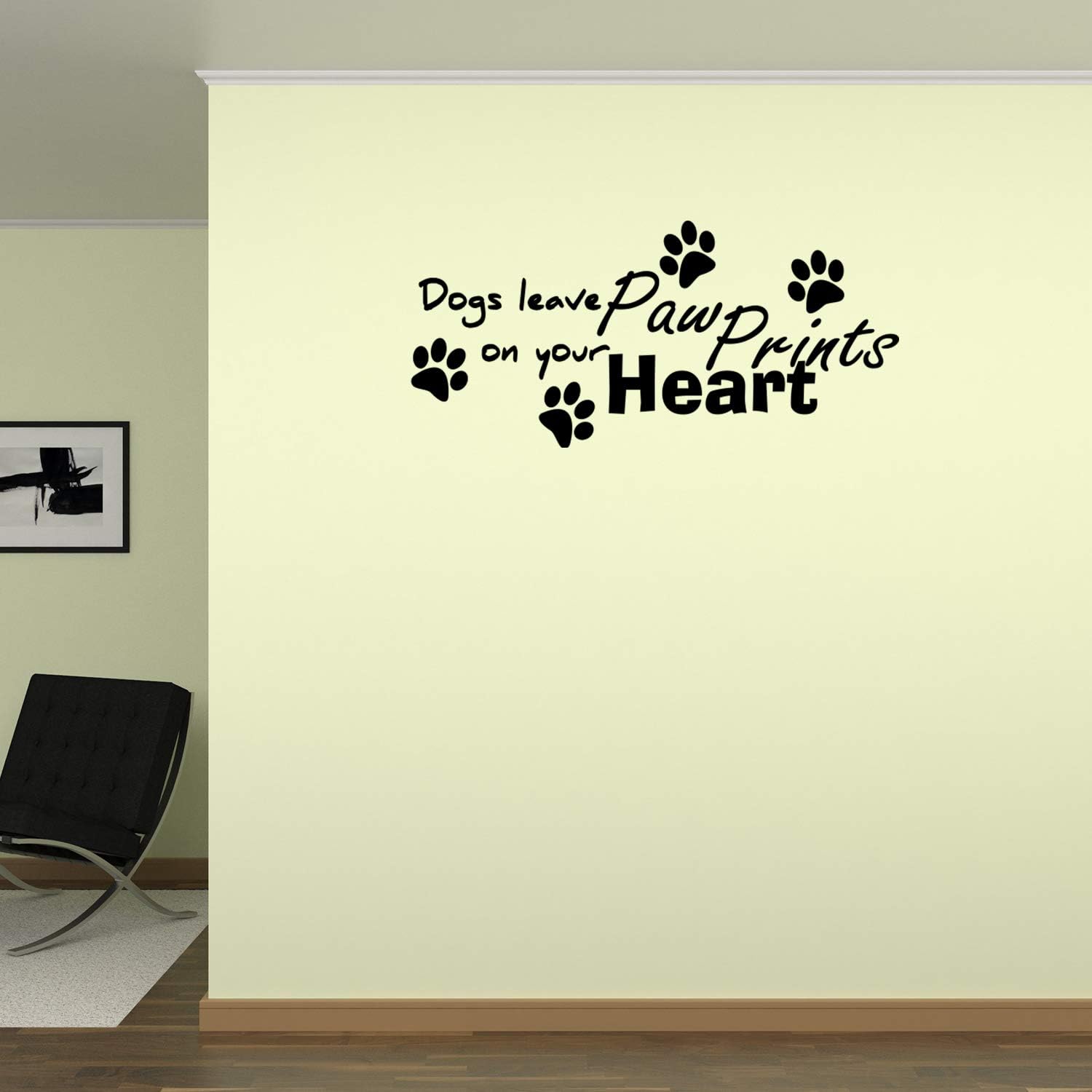 Amazon.com: Dogs Leave Paw Prints on Your Heart Vinyl Wall Art Decals ...