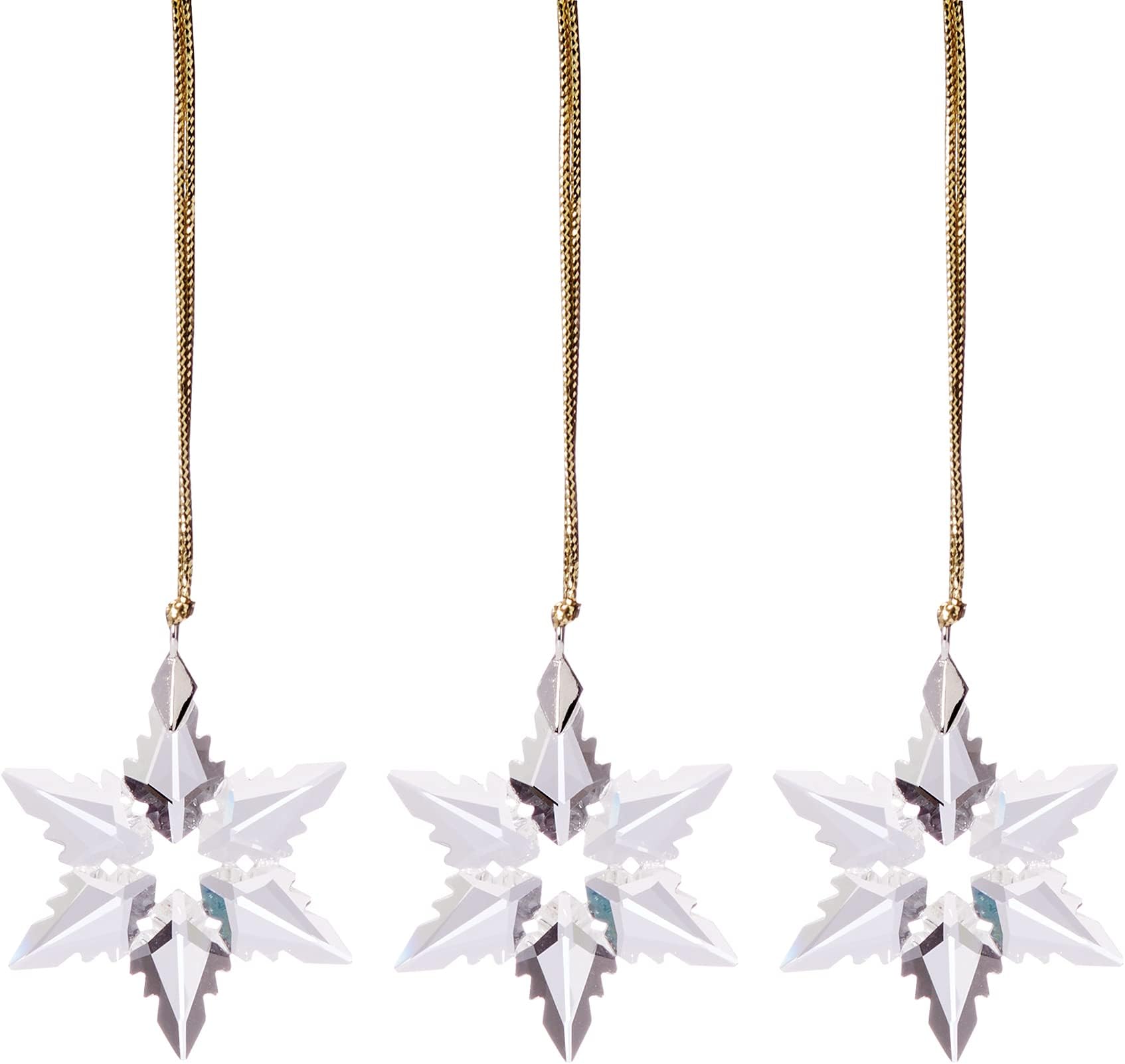 Amazon.com: Roowest 10 Sets 2023 Christmas Crystal Snowflake Ornaments Clear Snowflake Crystal ...