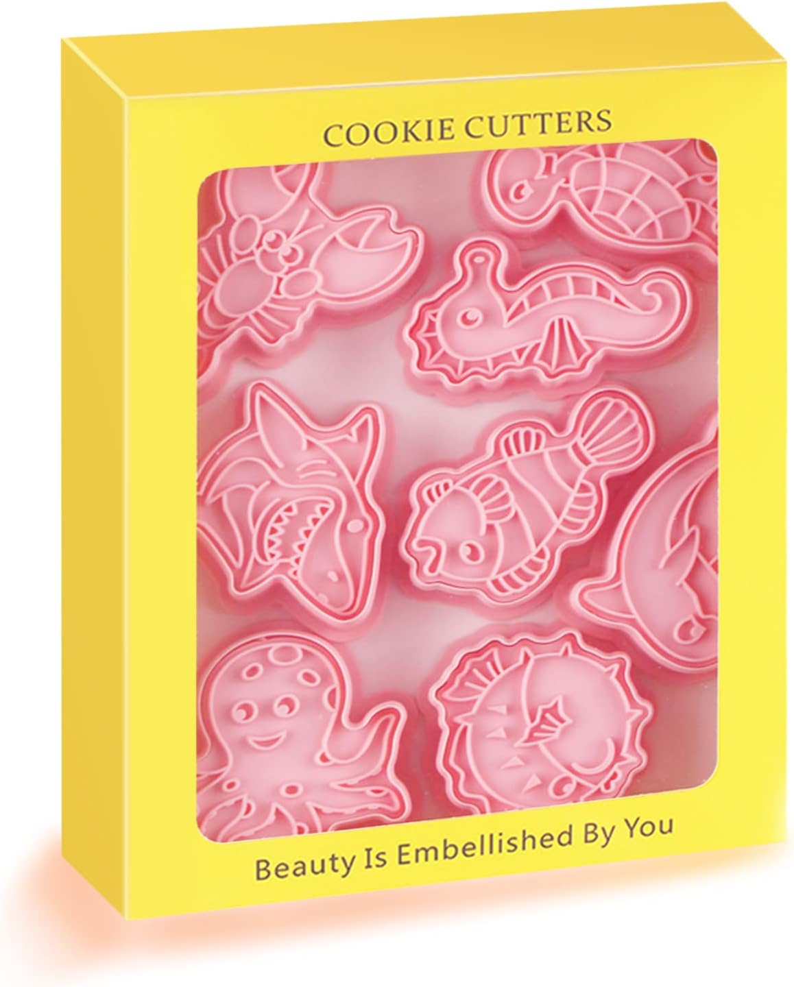 Amazon.com: Ocean Cookie Cutters with Stamper Set, 8-Style 3D Marine ...