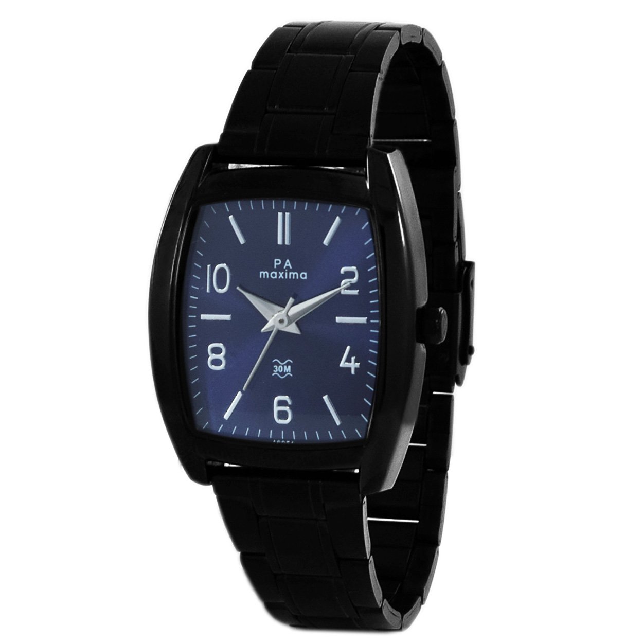 Maxima Stainless Steel Analog Blue Dial Men Watch-49941Cagb, Black Band ...