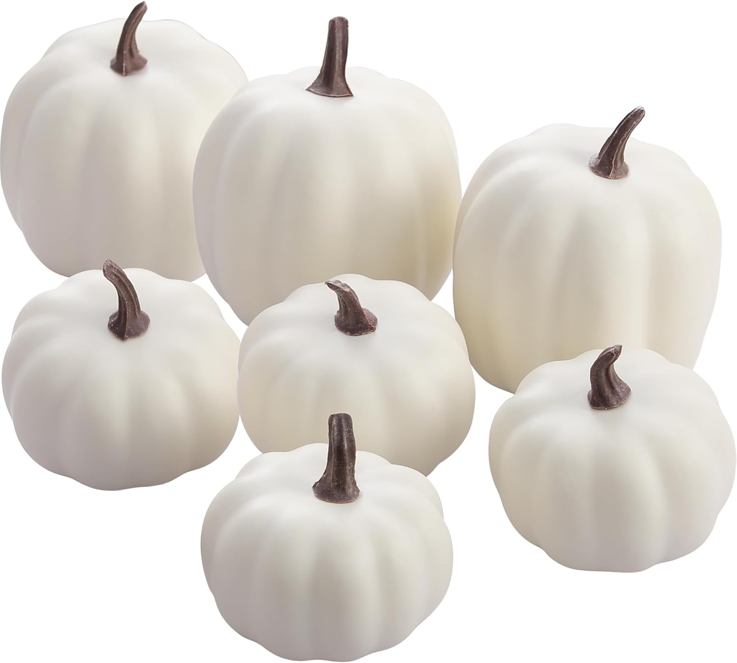 Amazon.com: BAPPEY Pumpkin Decor - White Pumpkins - 7PCS Fall Pumpkin ...