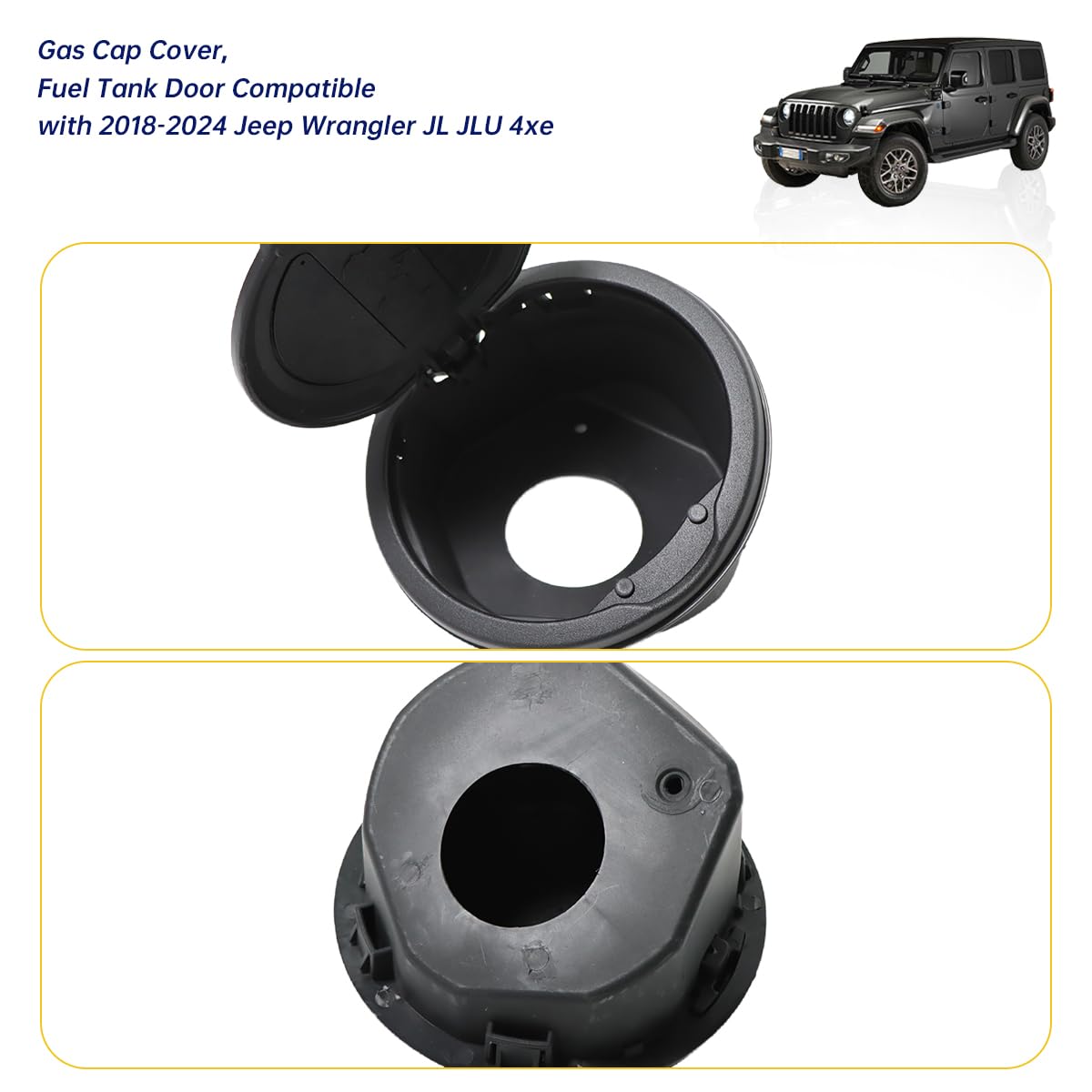 Snapklik.com : Gas Cap Cover, Fuel Tank Door Fit For 2018-2024 Wrangler ...
