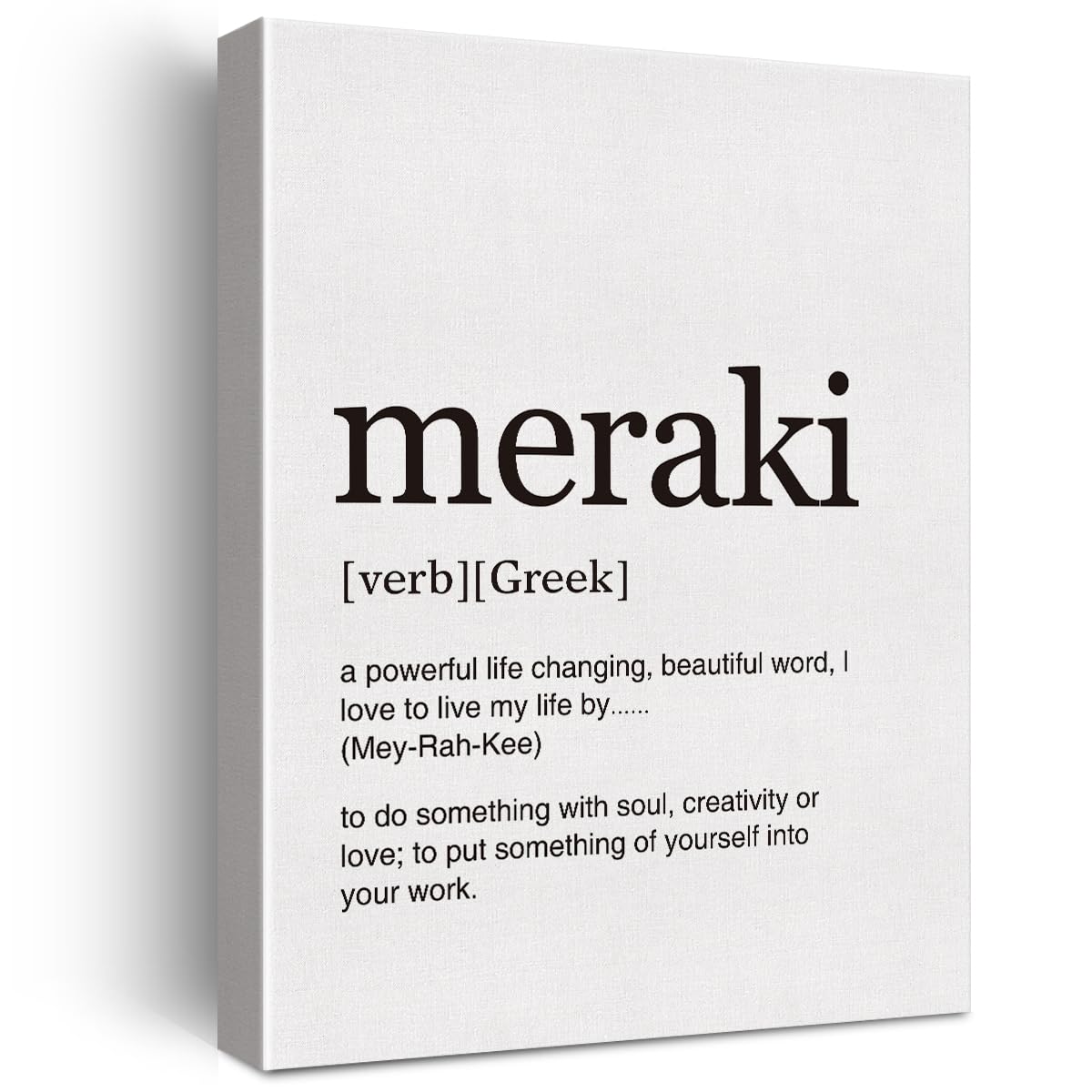 Amazon.com: Greek Art Meraki Definition Canvas Wall Art Greek Themed ...