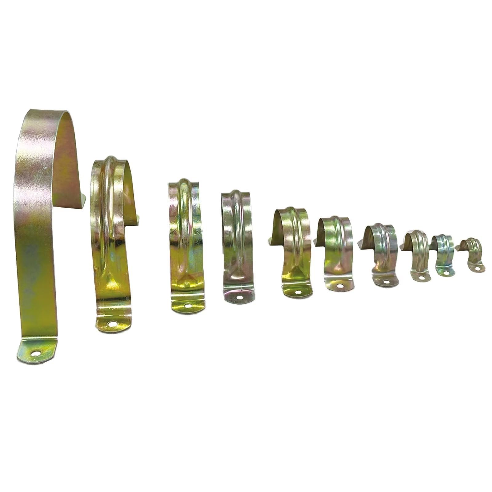 1 inch Pipe Strap Clamp,Two Holes,Galvanized,Brass tone,U-Tube Strap ...