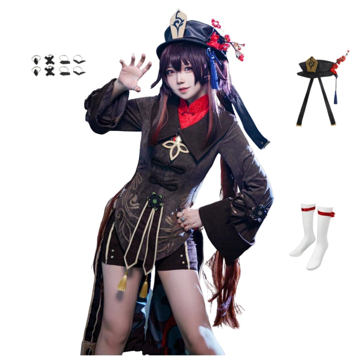 Hu Tao Cosplay Costume GenshinImpact Cosplay Full Sets Halloween Outfit ...