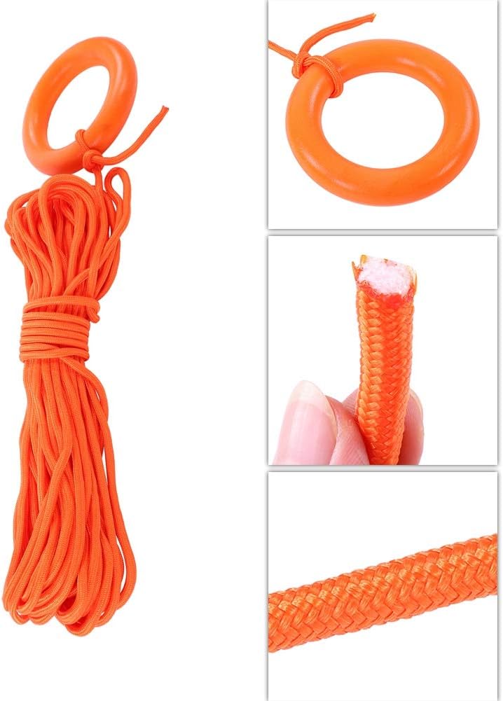 Nimoa 30m Floating Rope Lifesaving Throw Line with Buoyant Loop for ...