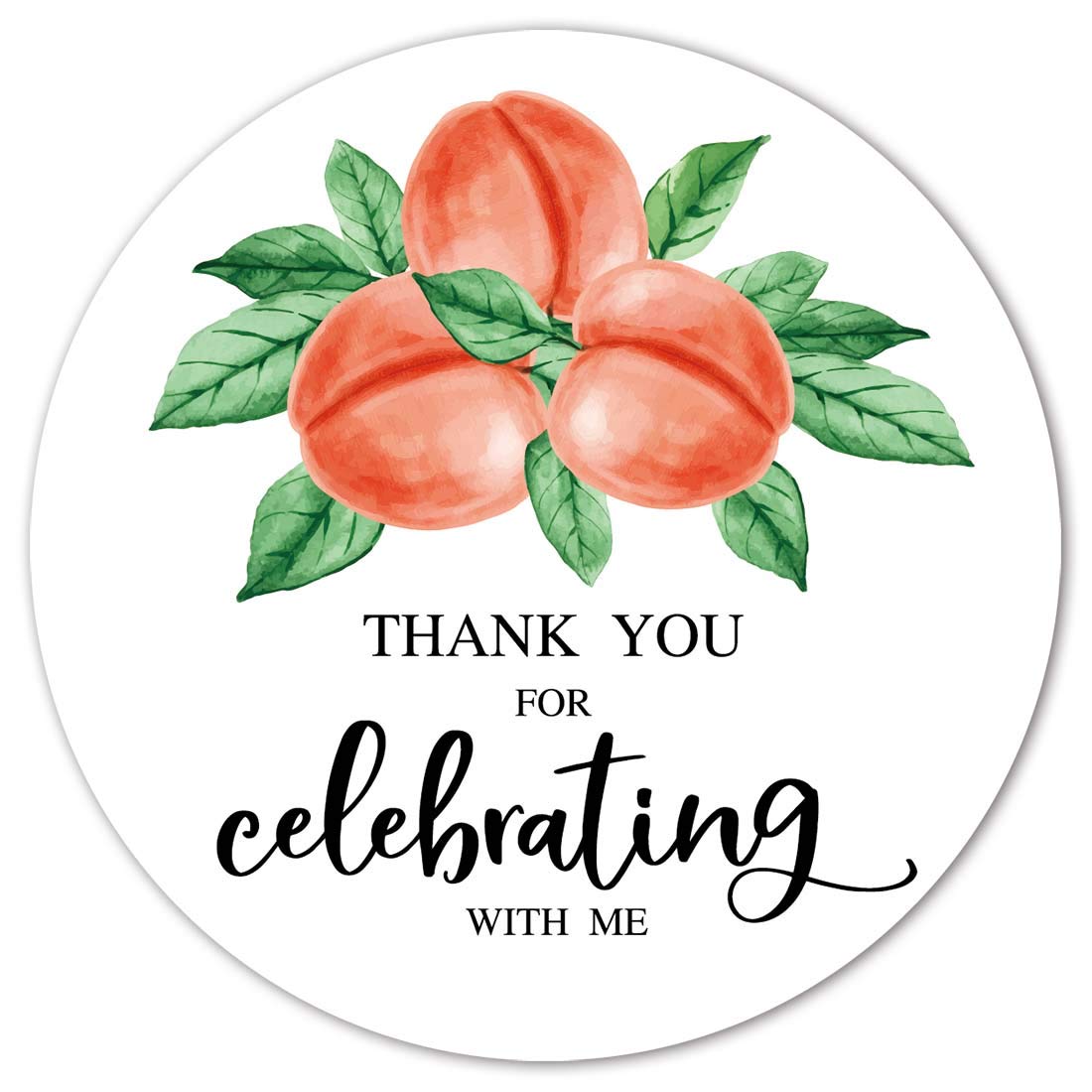 Buy Peach Party Thank You Stickers, 40-Pack 2" Birthday Party Favor ...