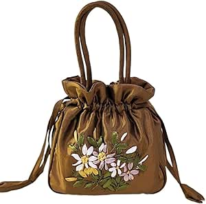 Amazon.com: HUFFA Women Hand-Embroidered Silk Handbags Ethnic Style ...