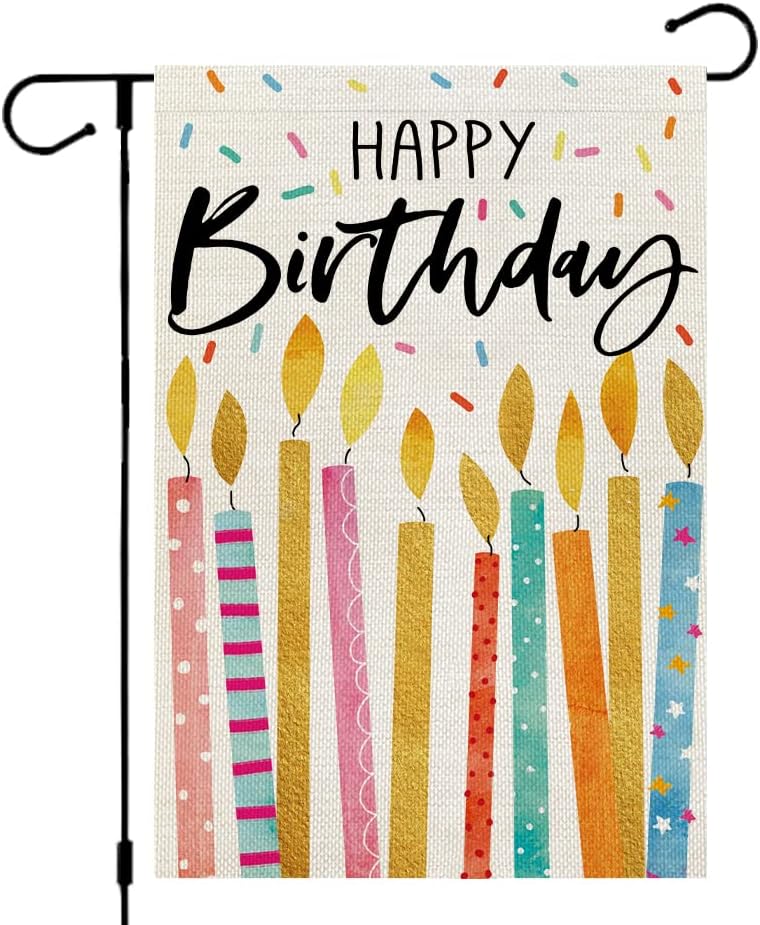 Amazon.com: Happy Birthday Garden Flag for Boys and Girls, Multicolour ...