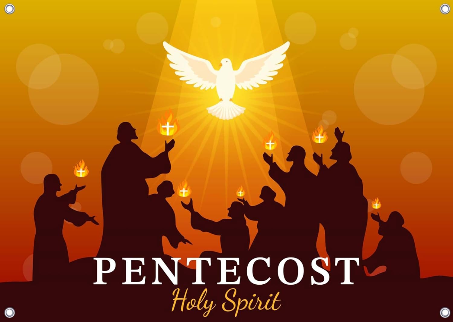 Amazon.com : Gorpic 5x3ft Fabric Pentecost Holy Spirit Dove Backdrops ...