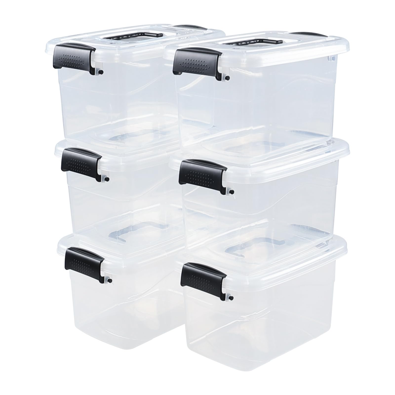Lesbye 6 Packs 5 Liter Small Storage Box, Plastic Storage Organizer ...