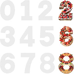 8 Inch Large Number Cake Molds 0-8 Cake Number Stencils, 9 Pieces ...