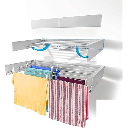 Primelife Wall Mounted Cloth Stand Stainless Steel Home, Indoor and ...