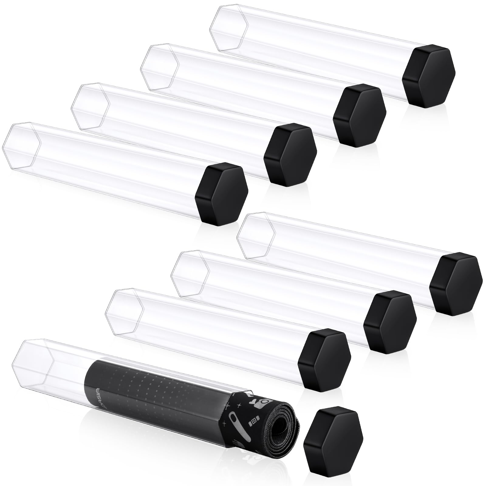 Amazon.com: Lineshading 8 Pcs Playmat Tube 15 Inch Hexagon Prism Shaped ...