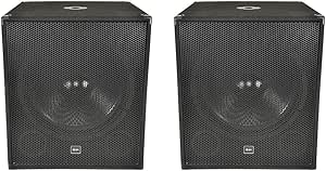 2 x QTX QT18s 18 tum 500 W subwoofer bastunna högtalare par DJ disco ...