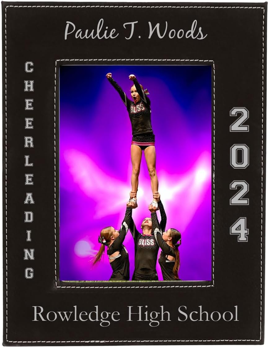 Amazon.com - Cheerleading - Faux Leather Black Leatherette Personalized ...