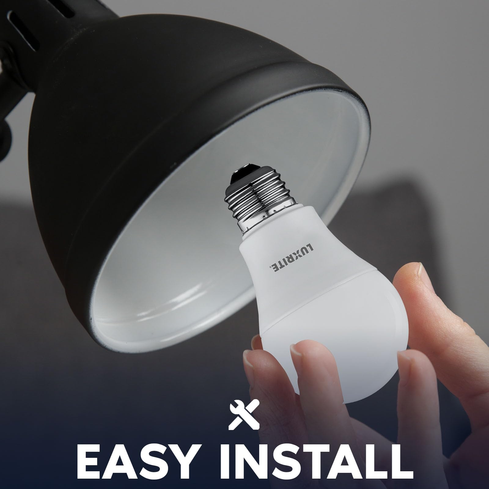 Snapklik.com : LUXRITE A19 LED Light Bulb 60 Watt Equivalent, 3500K ...