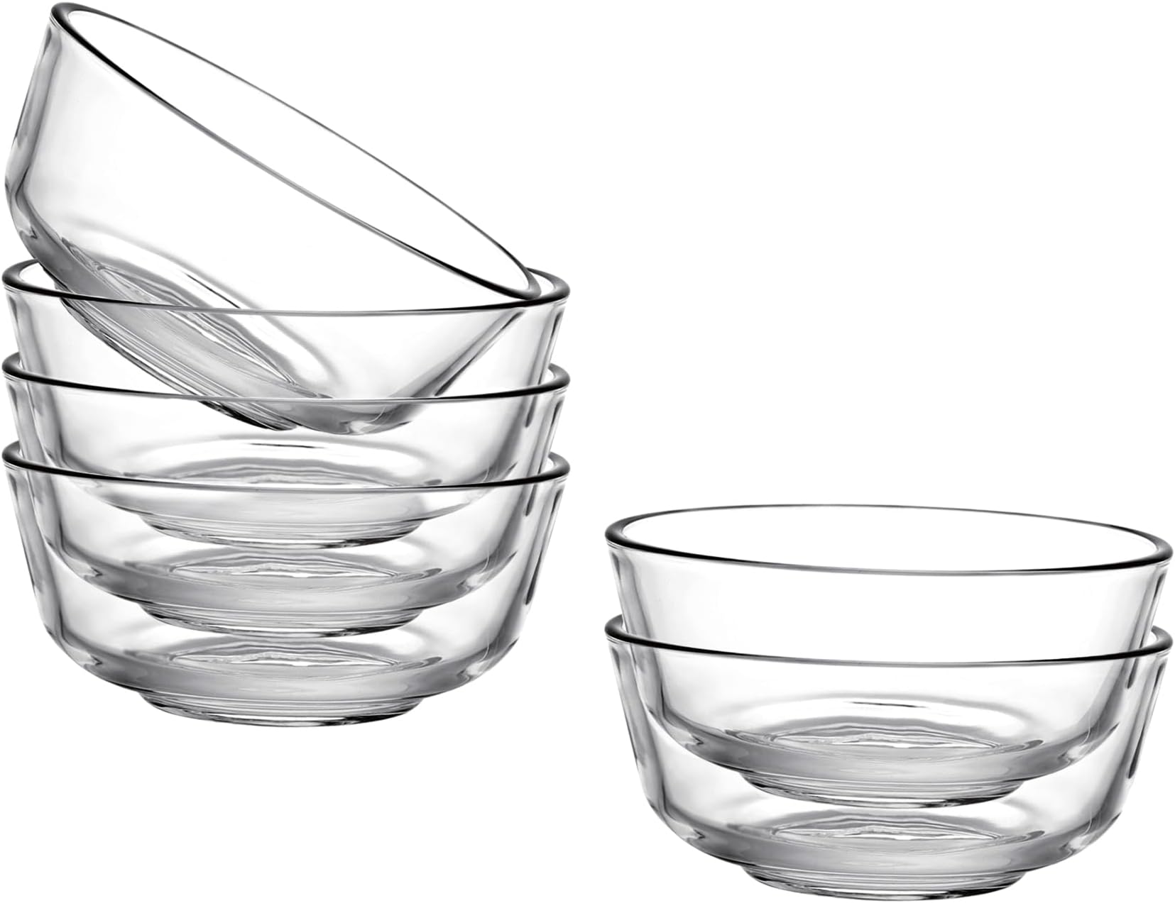 Amazon.com: HillSpring Glass Small Bowls, 7.5oz, Set of 6, Clear Mini ...