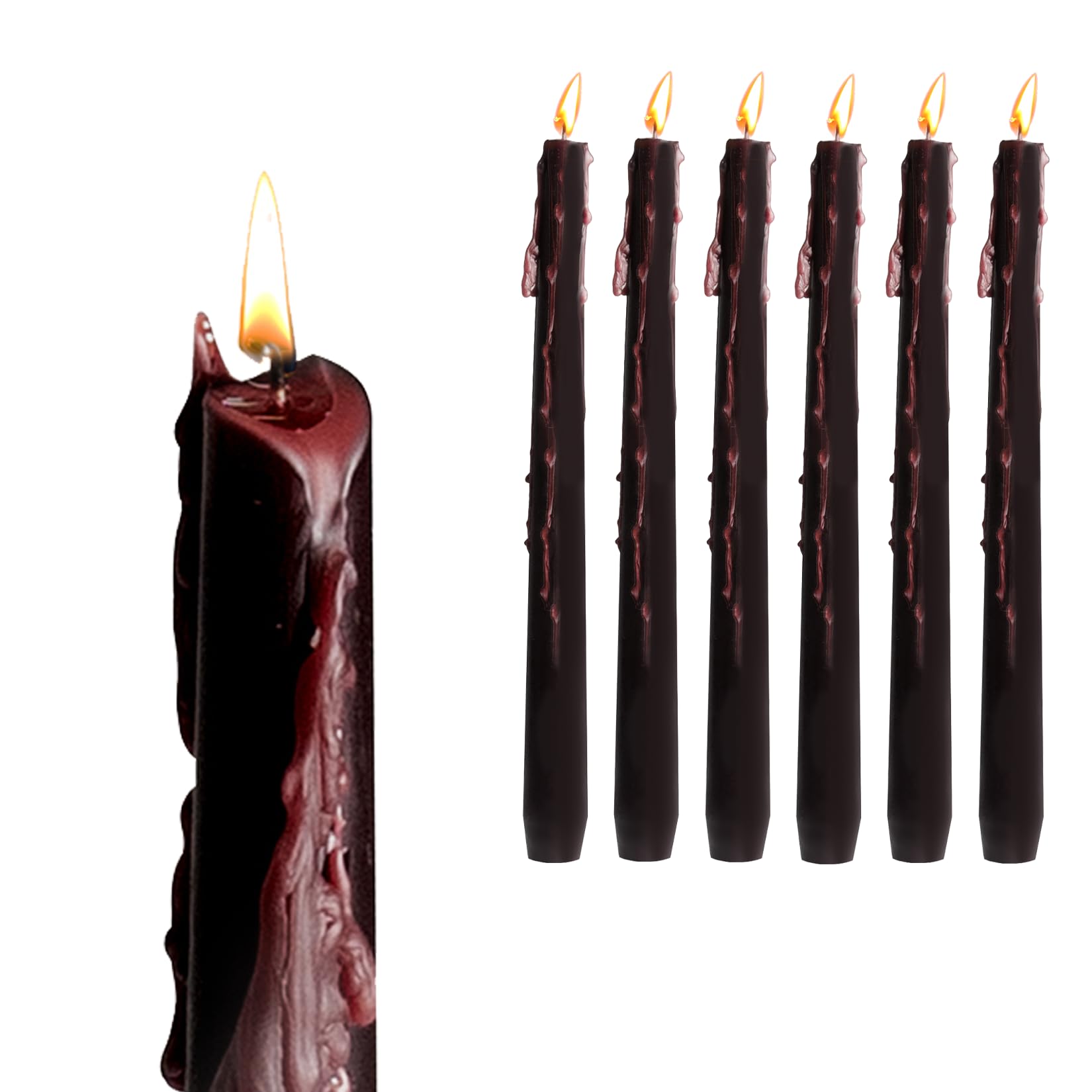 Amazon.com: 6 Pack Halloween Bleeding Taper Candles, 10 Inch Vampire ...