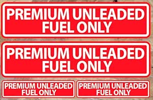 Amazon.com - Premium Unleaded Red Fuel Only Sticker Vinyl Decal Garage ...