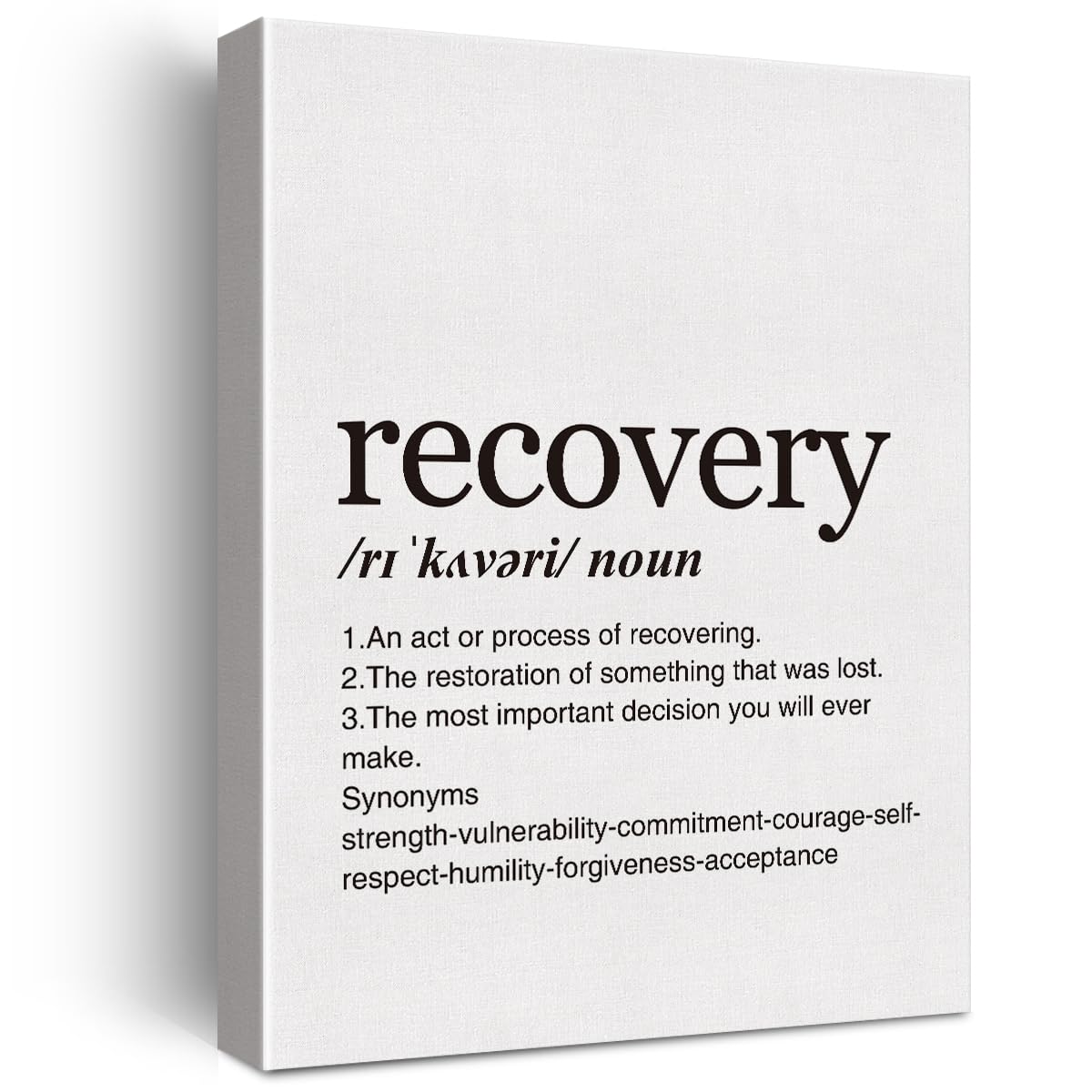 Amazon.com: Recovery Definition Print Canvas Wall Art Home Office Decor ...