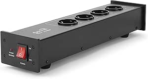 Dynavox X1000B HiFi Mains Filter Multiple Power Strip with 4 Filtered ...