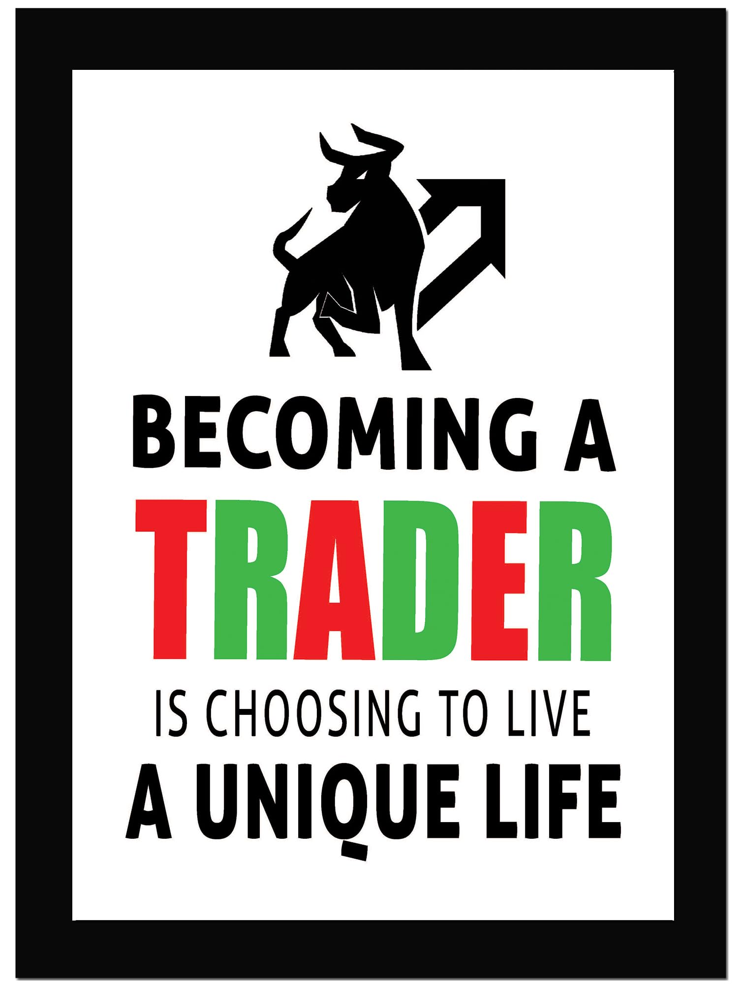 AR Creative Becoming a Trader - Trading Motivational Quote Framed Wall ...