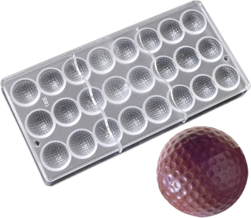 Amazon.com: 24 Cavities Golf Ball Shape PC Polycarbonate Chocolate Mold ...